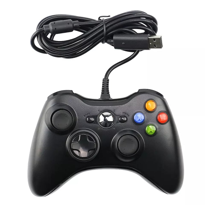 Controller Dual Shock Macvi® pentru Xbox 360 si PC, Negru, cu Cablu US – ReducereMare